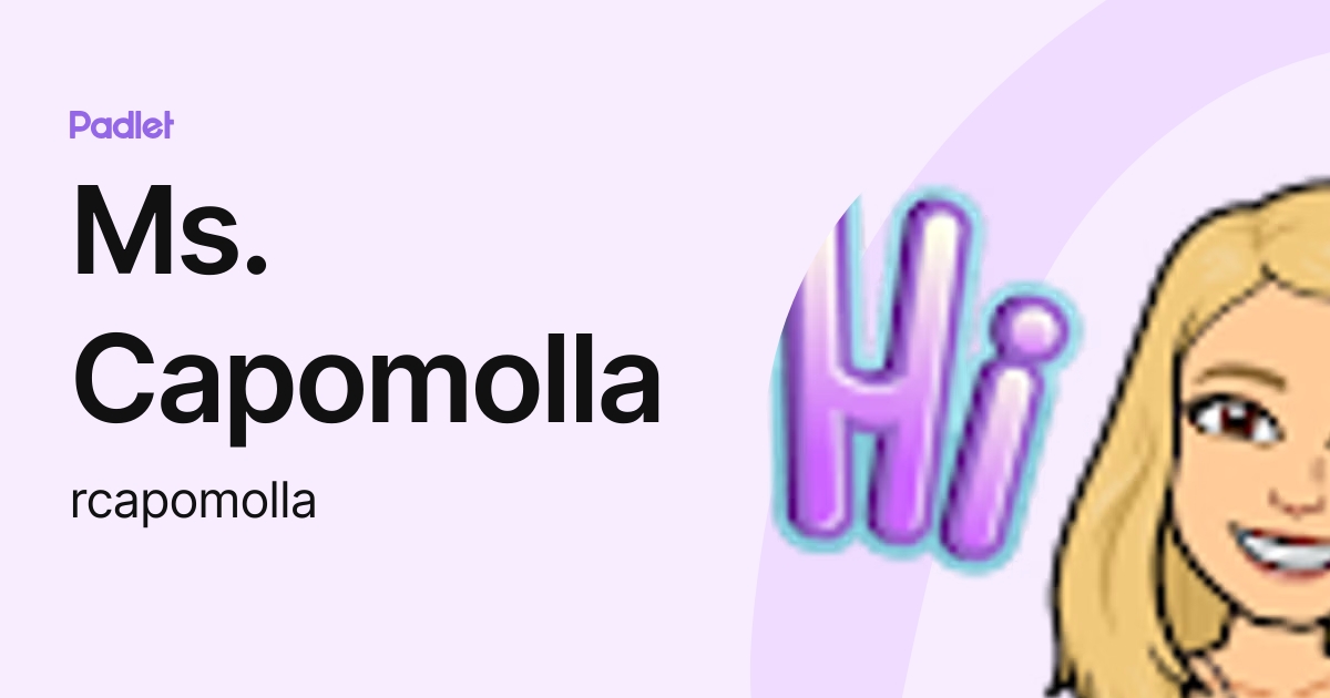 Ms. Capomolla (rcapomolla) profile | Padlet