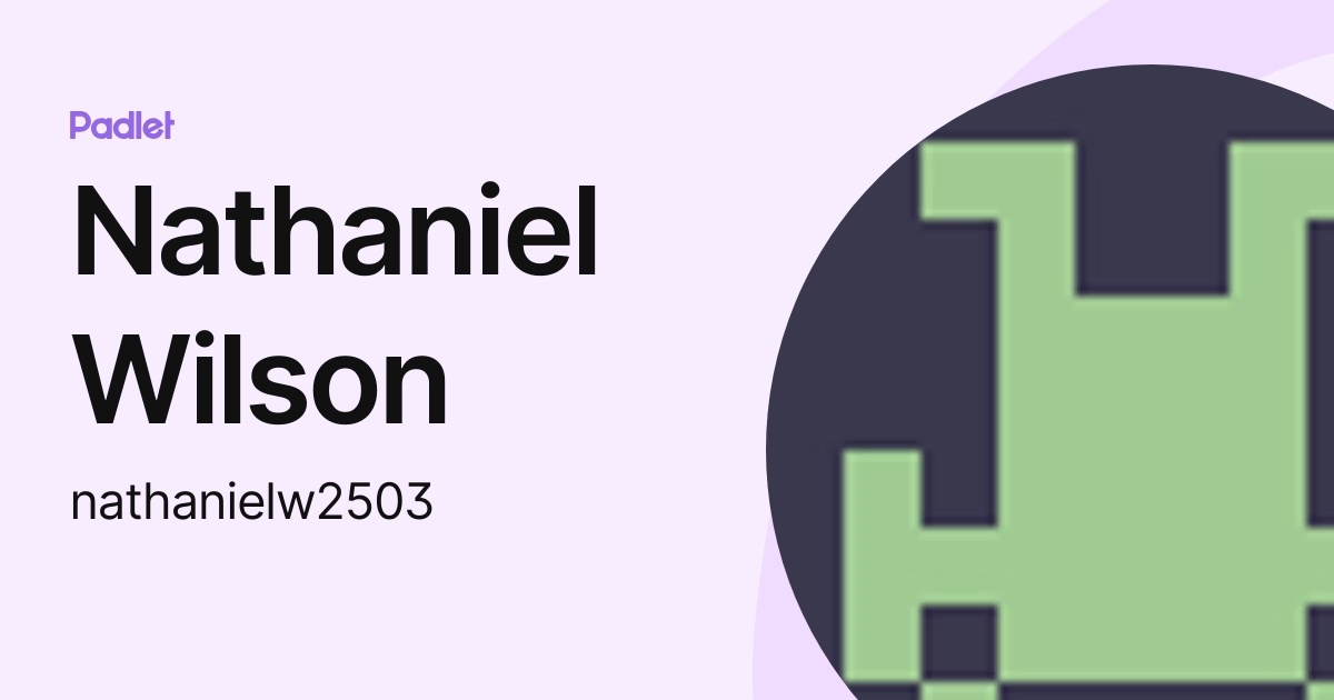 Nathaniel Wilson (nathanielw2503) profile | Padlet