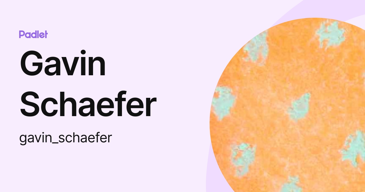 Gavin Schaefer (gavin_schaefer) profile | Padlet