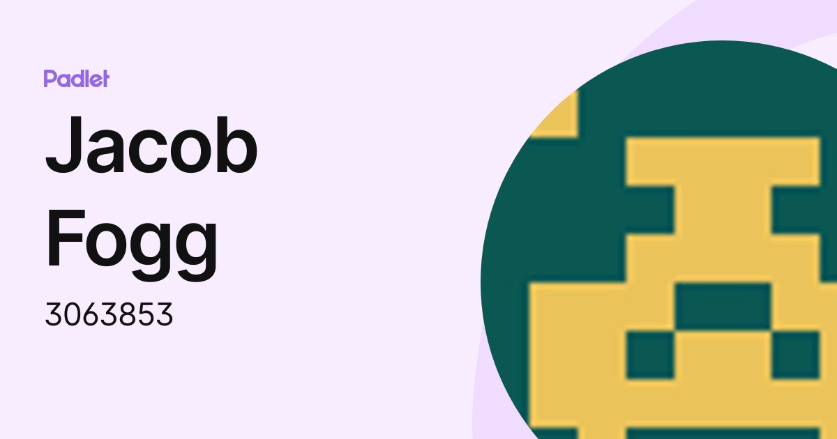 Jacob Fogg (3063853) profile | Padlet