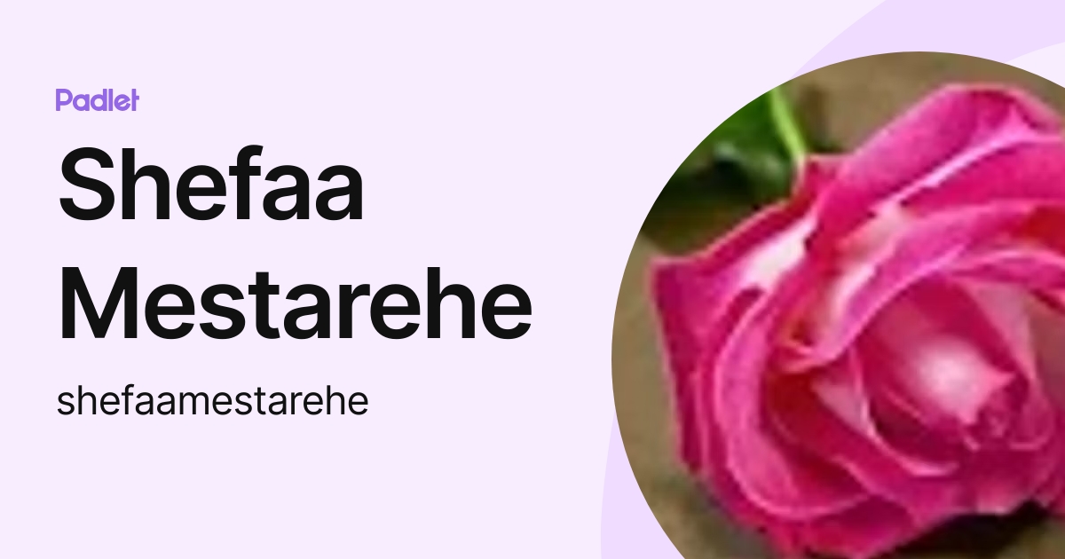 Shefaa Mestarehe (shefaamestarehe) profile | Padlet