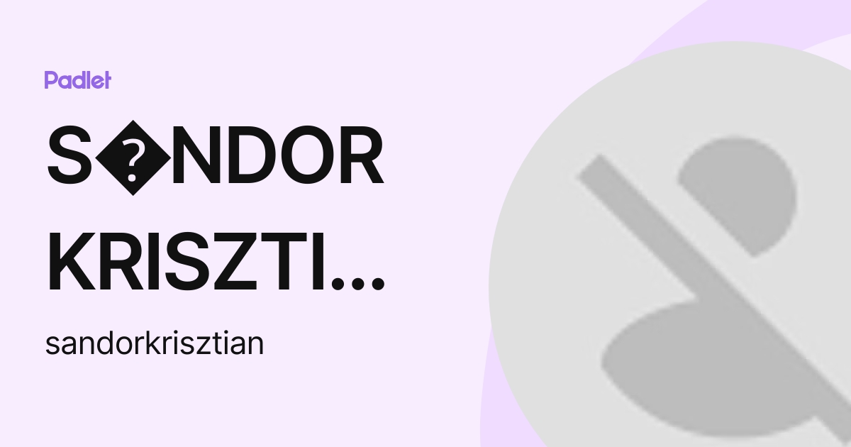 S NDOR KRISZTI N (sandorkrisztian) profile | Padlet