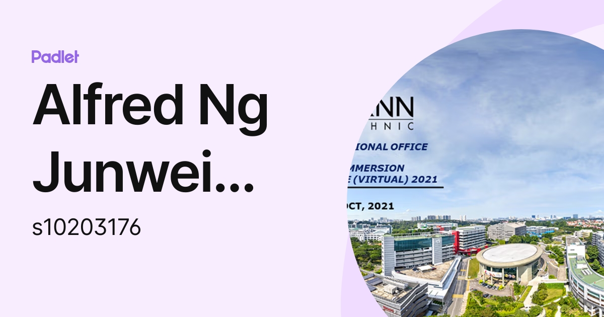 Alfred Ng Junwei /BS (s10203176) profile | Padlet