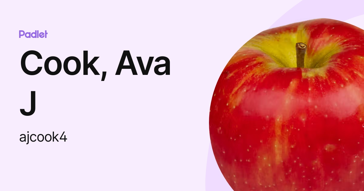 Cook, Ava J (ajcook4) profile | Padlet