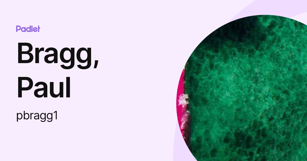 Bragg, Paul (pbragg1) profile | Padlet