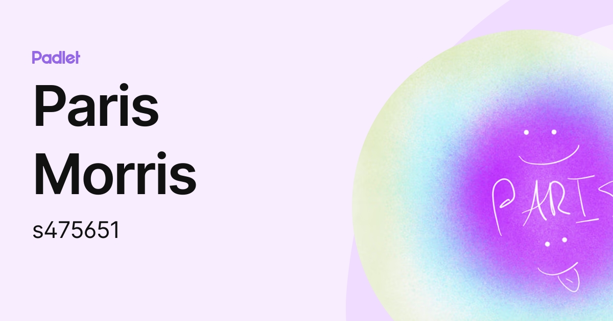 Paris Morris (s475651) profile | Padlet