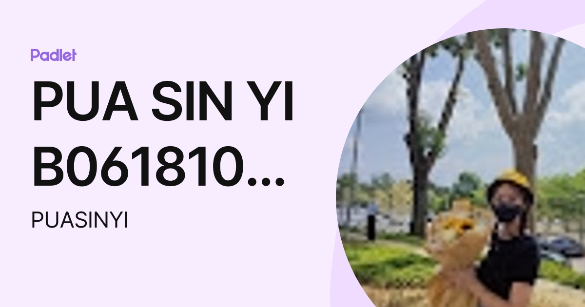 PUA SIN YI B061810247 (PUASINYI) profile | Padlet