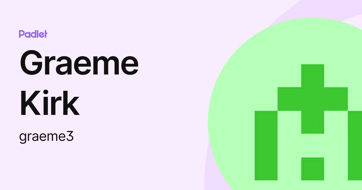 Graeme Kirk (graeme3) profile | Padlet