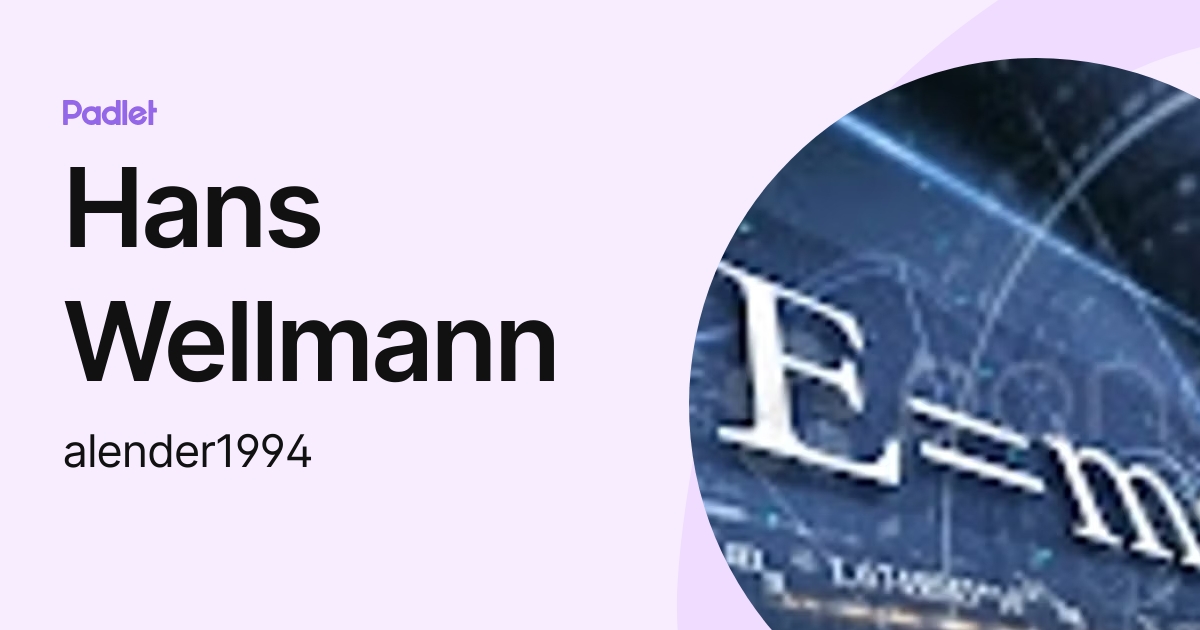 Hans Wellmann (alender1994) profile | Padlet