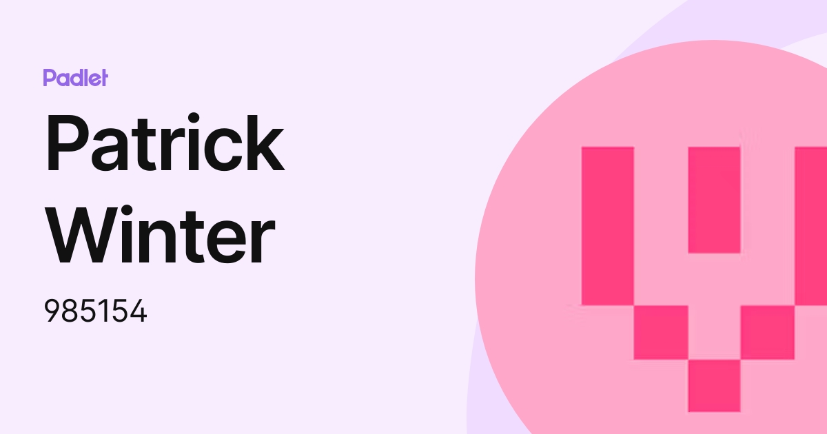 Patrick Winter (985154) profile | Padlet
