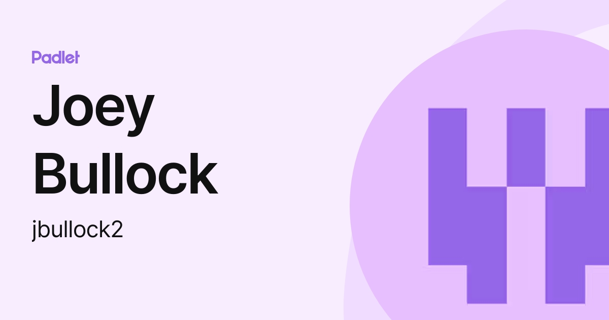 Joey Bullock (jbullock2) profile | Padlet