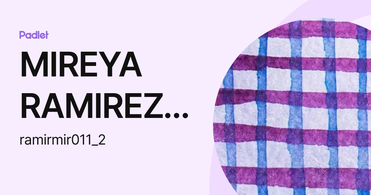 MIREYA RAMIREZ-PENA (ramirmir0111) profile | Padlet