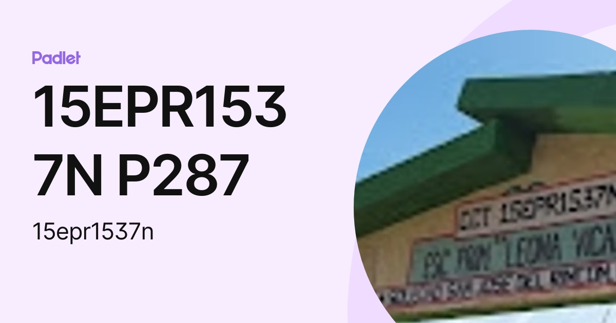15EPR1537N P287 (15epr1537n) profile | Padlet