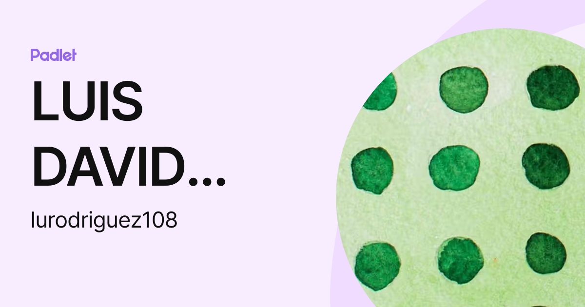 LUIS DAVID RODRIGUEZ RUIZ (lurodriguez108) profile | Padlet