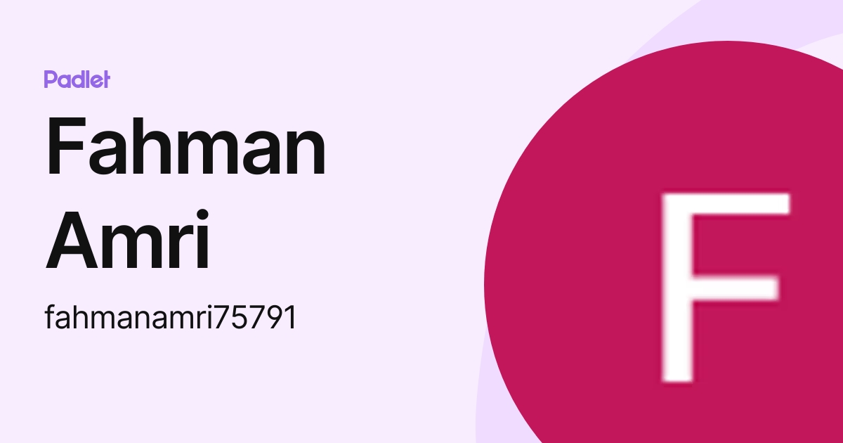 Fahman Amri (fahmanamri75791) profile | Padlet