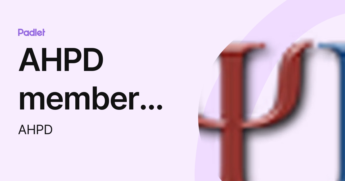 AHPD members Padlet (AHPD) profile | Padlet
