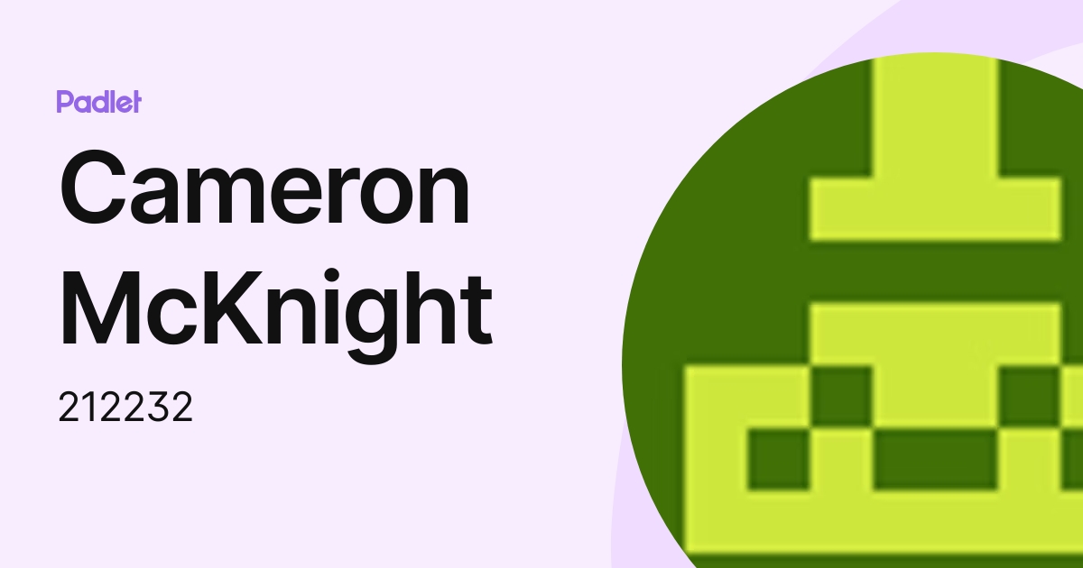 Cameron McKnight (212232) profile | Padlet