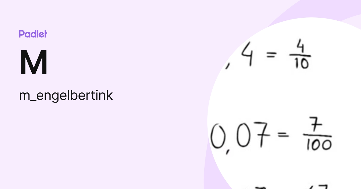 M (m_engelbertink) profile | Padlet