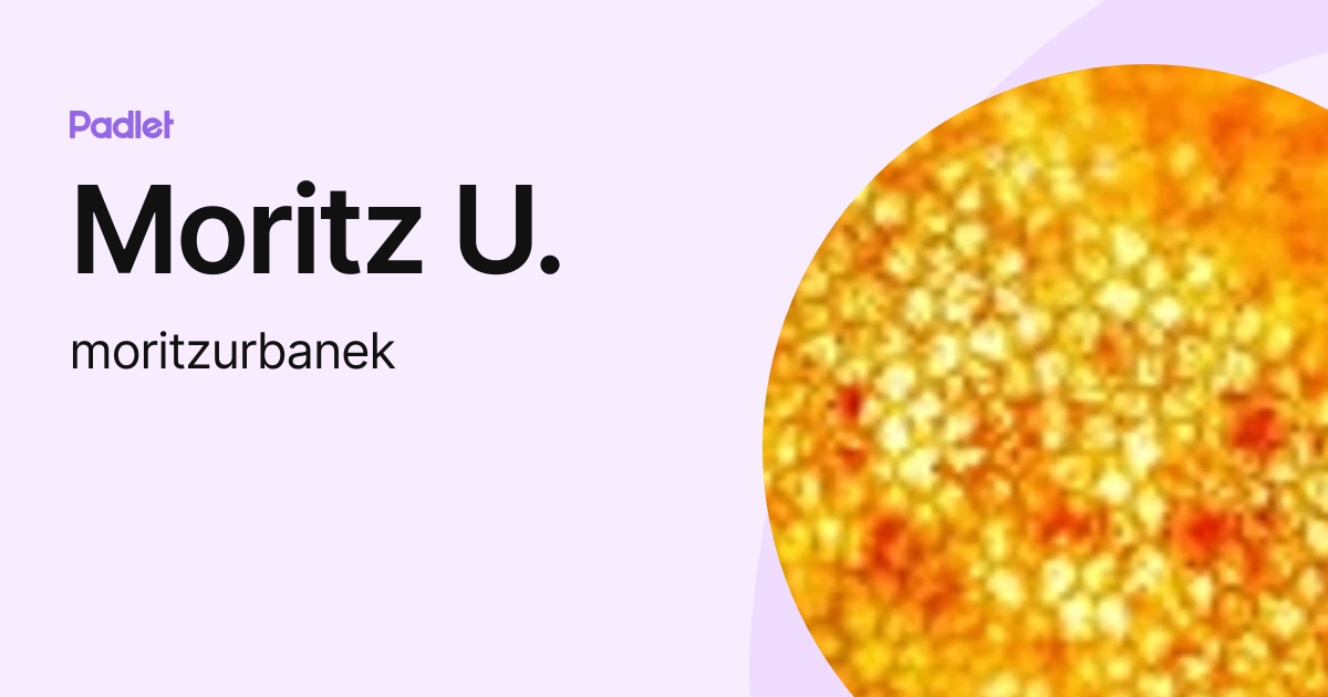 Moritz U. (moritzurbanek) profile | Padlet