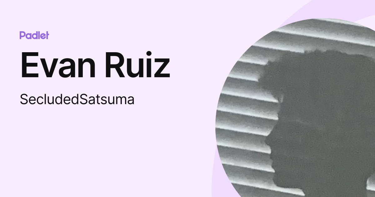 Evan Ruiz (SecludedSatsuma) profile | Padlet