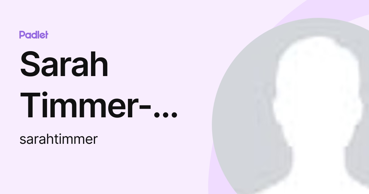 Sarah Timmer-Nijboer (sarahtimmer) profile | Padlet