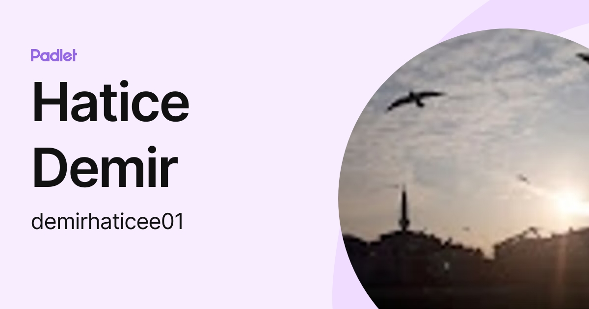 Hatice Demir (demirhaticee01) profile | Padlet