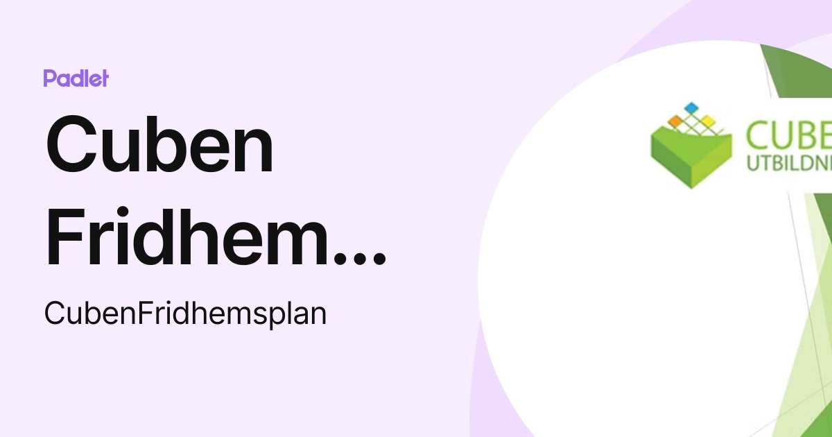 Cuben Fridhemsplan (CubenFridhemsplan) profil i Padlet
