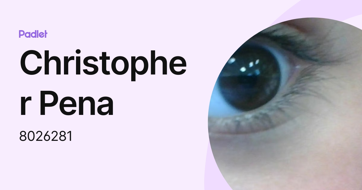 Christopher Pena (8026281) profile | Padlet