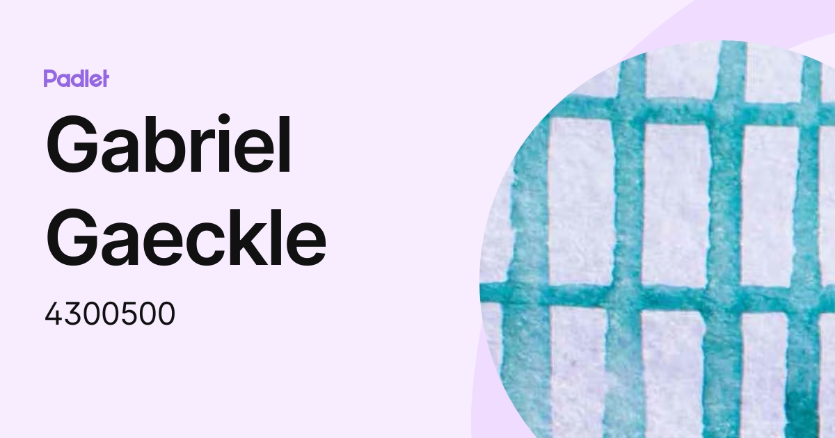 Gabriel Gaeckle (4300500) profile | Padlet