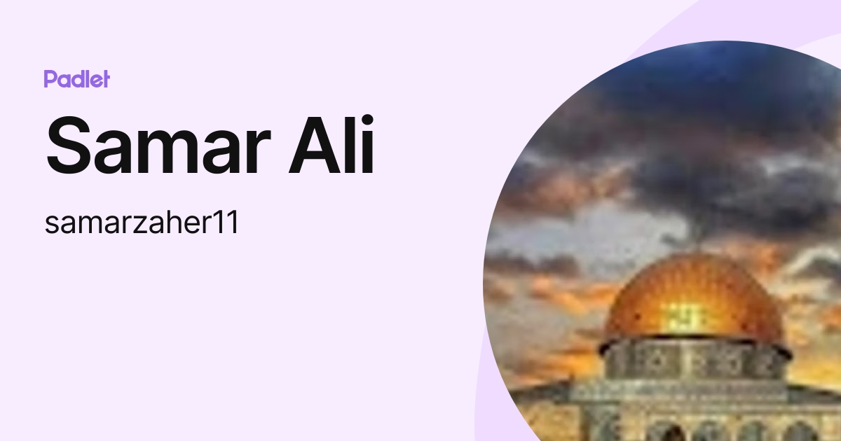 Samar Ali (samarzaher11) profile | Padlet