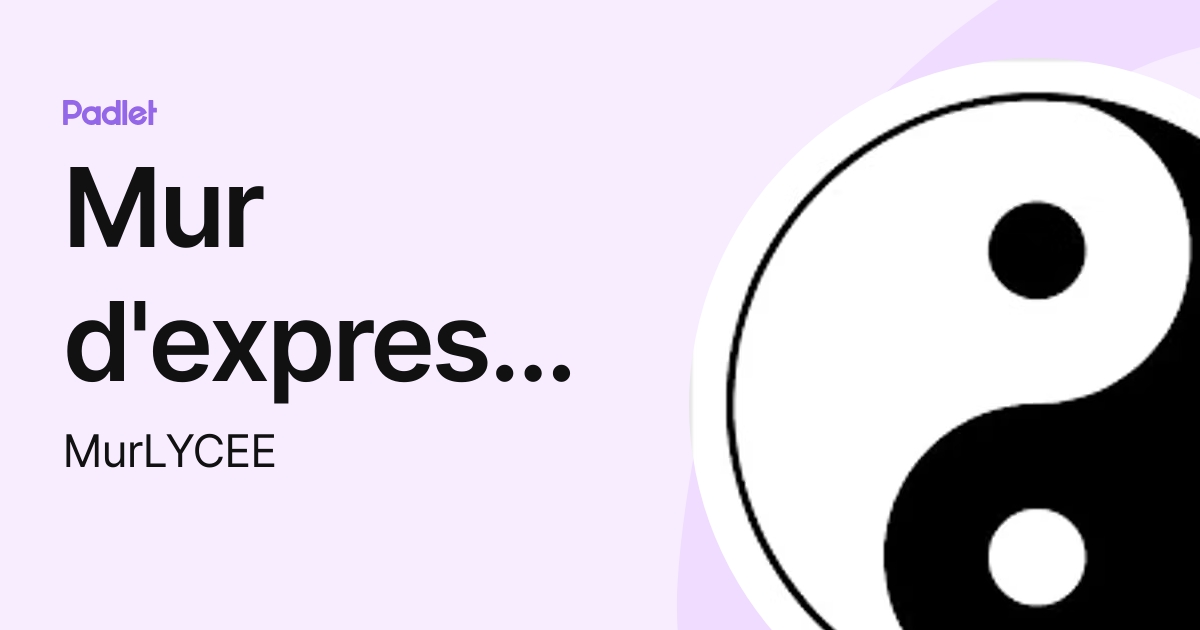 Mur d'expression libre des élèves du Lycée Sadi Carnot Jean Bertin SAUMUR (MurLYCEE) profile ...