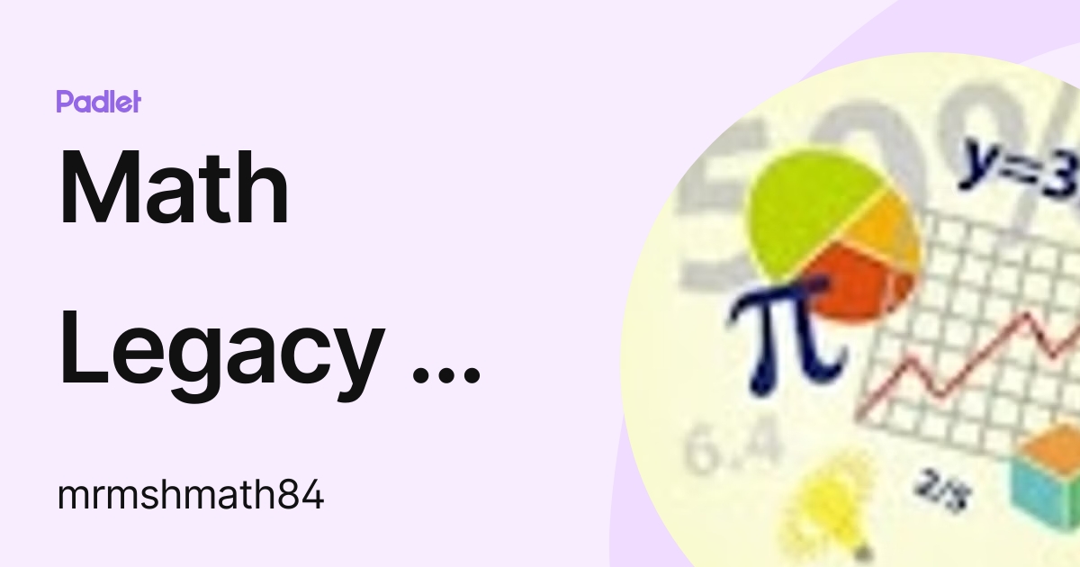 Math Legacy إرث الرياضيات (mrmshmath84) profile | Padlet