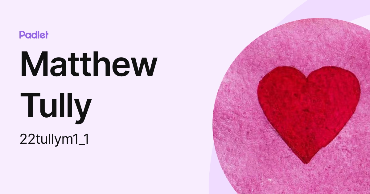 Matthew Tully (22tullym1_1) profile | Padlet