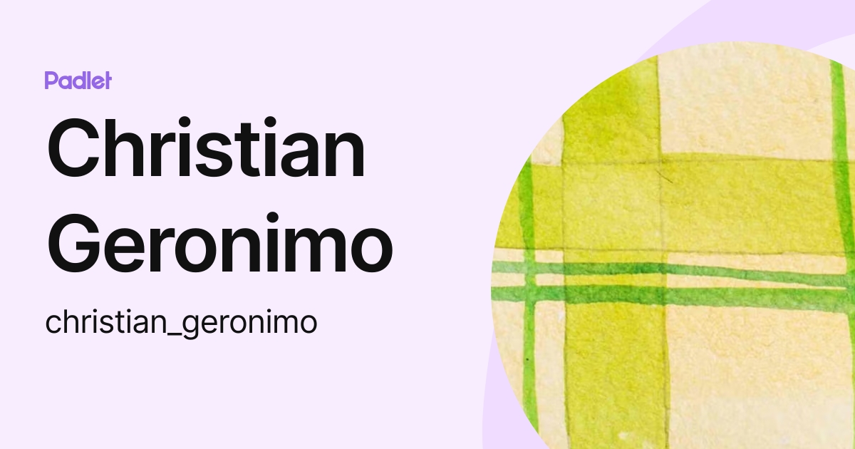 Christian Geronimo (christian_geronimo) profile | Padlet