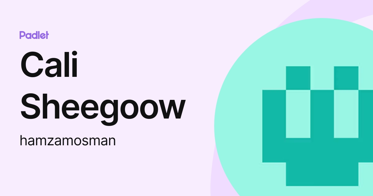 Cali Sheegoow (hamzamosman) profile | Padlet