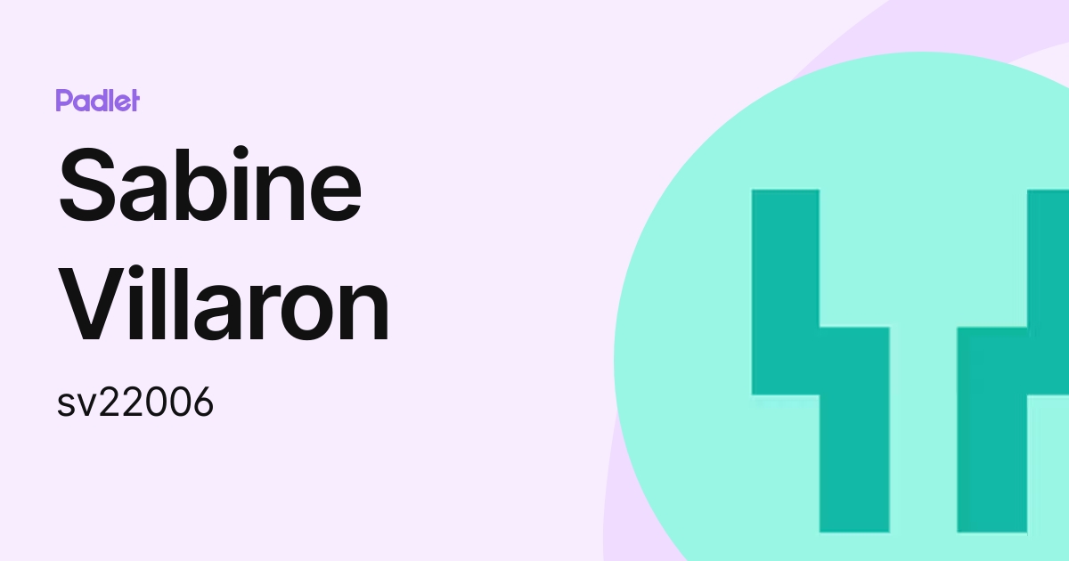 Sabine Villaron (sv22006) profile | Padlet