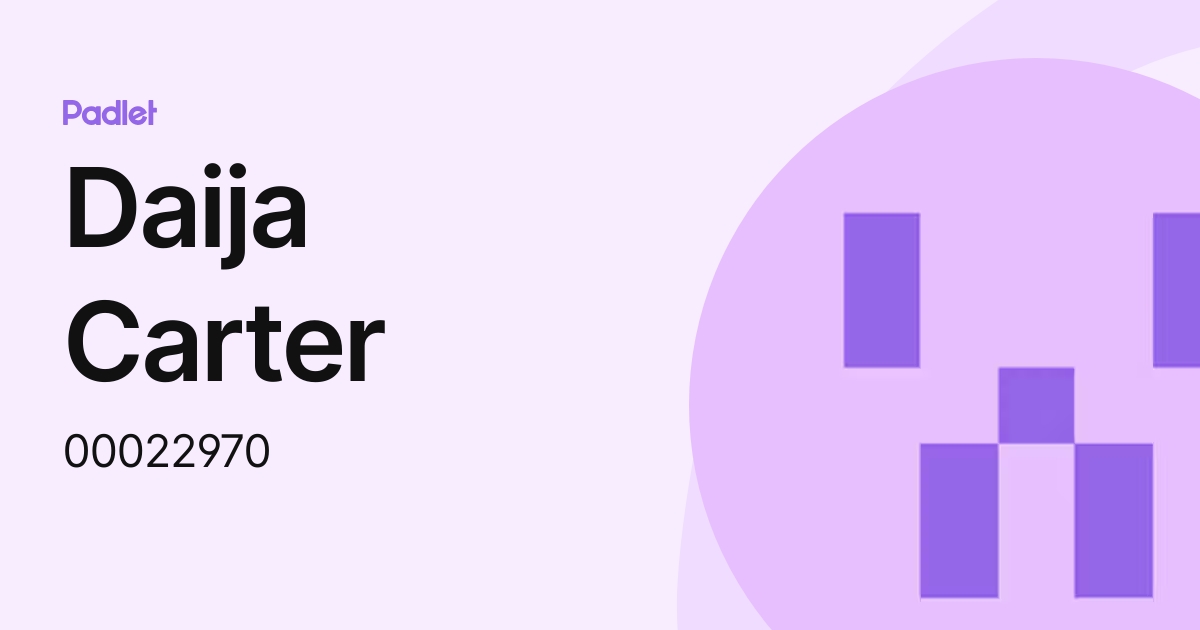 Daija Carter (00022970) profile | Padlet