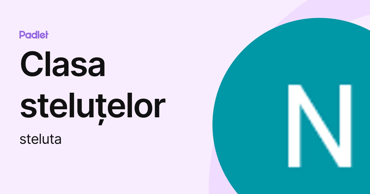Clasa steluțelor (steluta) profile | Padlet