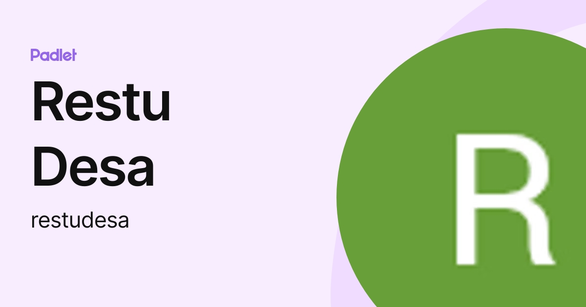 Restu Desa (restudesa) profile | Padlet