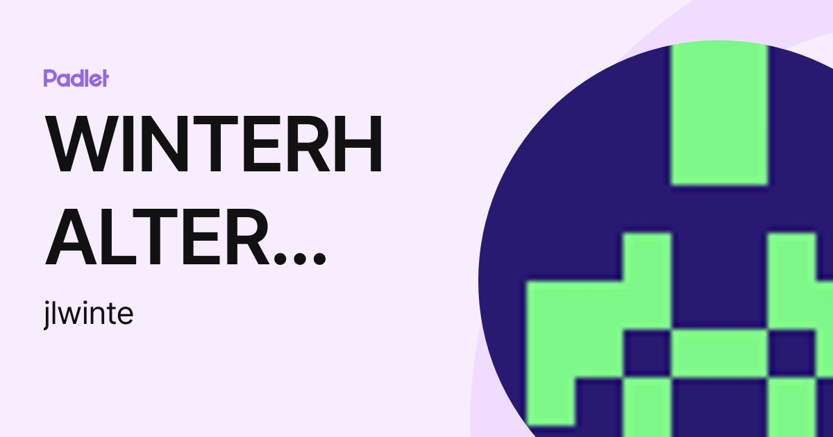 WINTERHALTER JACK (jlwinte) profile | Padlet