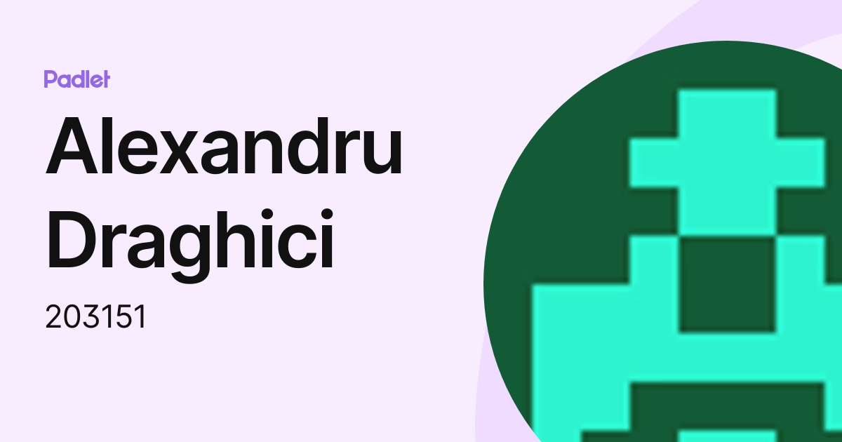 Alexandru Draghici (203151) profile | Padlet