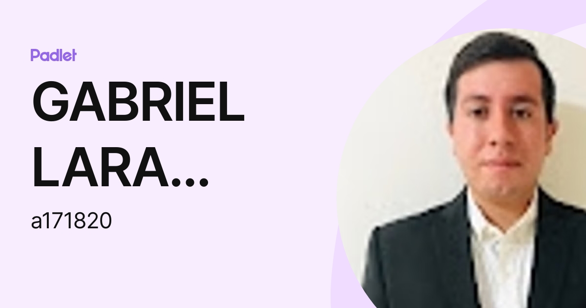 GABRIEL LARA SEGURA (a171820) profile | Padlet