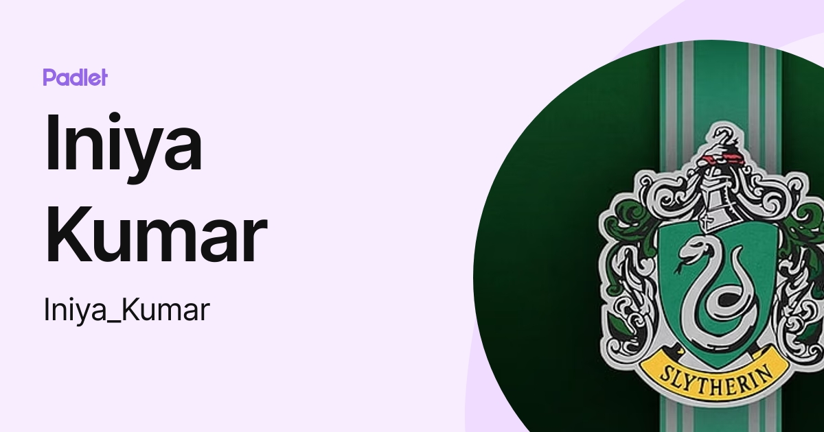 Iniya Kumar (Iniya_Kumar) profile | Padlet