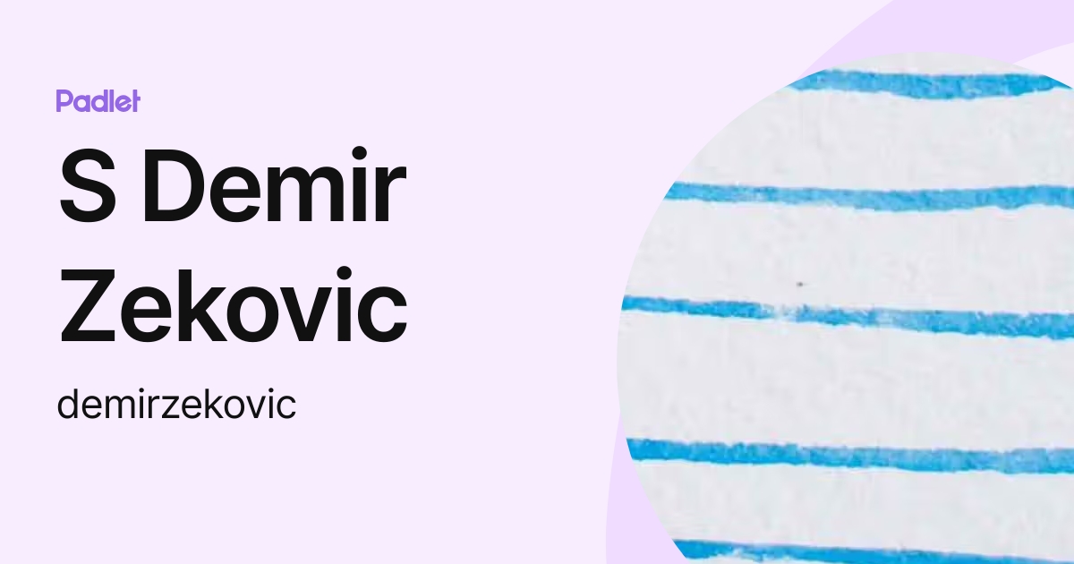 S Demir Zekovic (demirzekovic) profile | Padlet