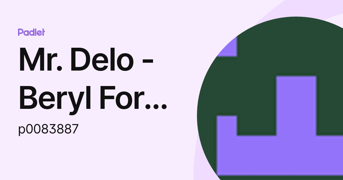 Mr. Delo - Beryl Ford PS (1415) (p0083887) profile | Padlet