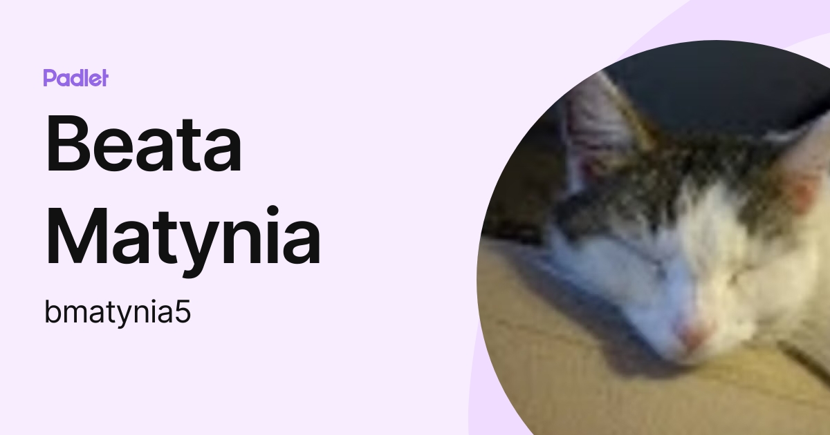 Beata Matynia (bmatynia5) profile | Padlet