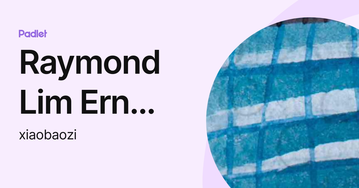 Raymond Lim Ern Sze (xiaobaozi) profile | Padlet
