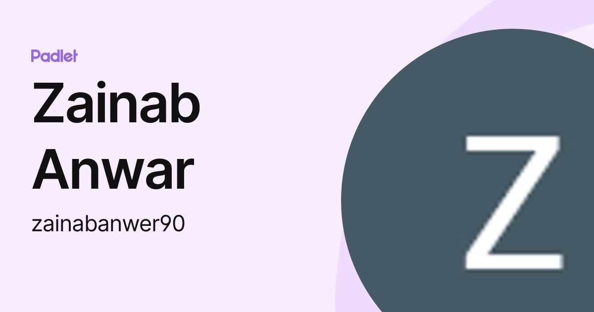 Zainab Anwar (zainabanwer90) profile | Padlet