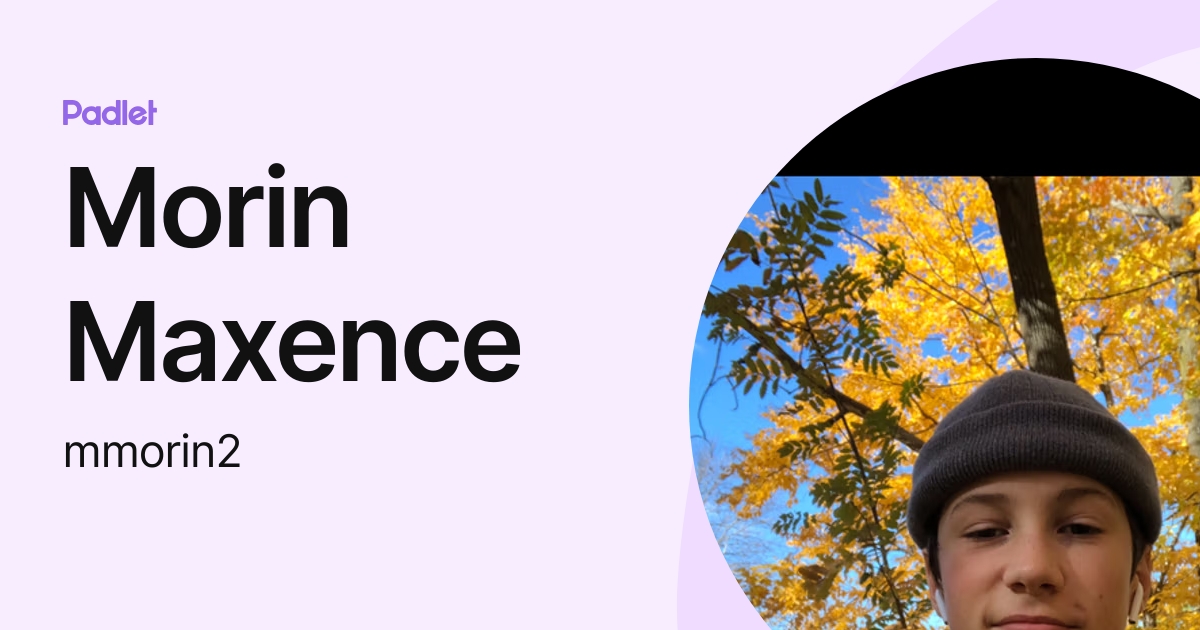 Morin Maxence (mmorin2) profile | Padlet