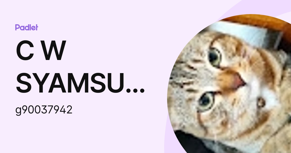 C W SYAMSUHAILA BT C W AB RAHMAN Moe (g90037942) profile | Padlet